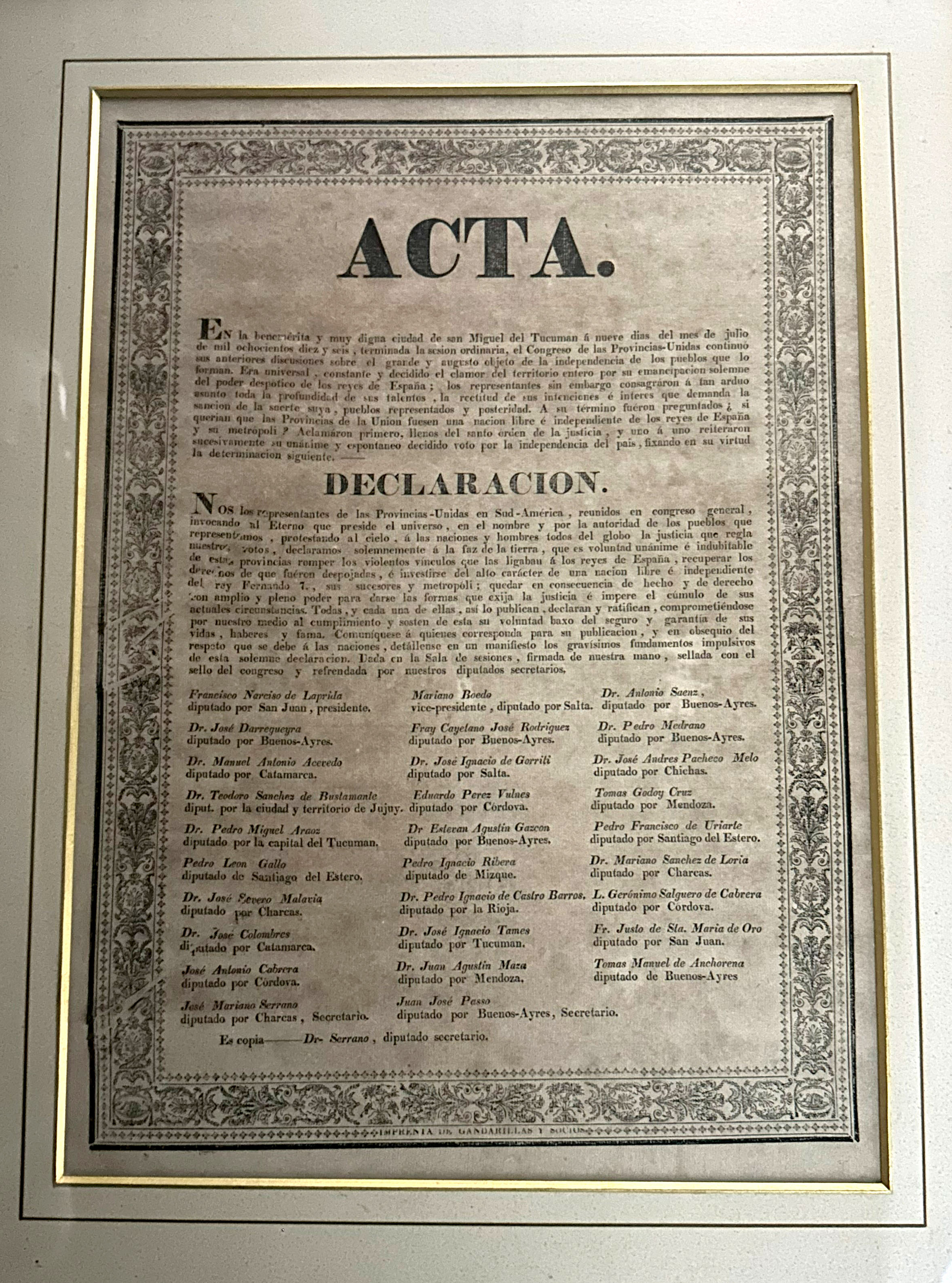 Recuperaron un impreso original de la Declaración de la Independencia ...